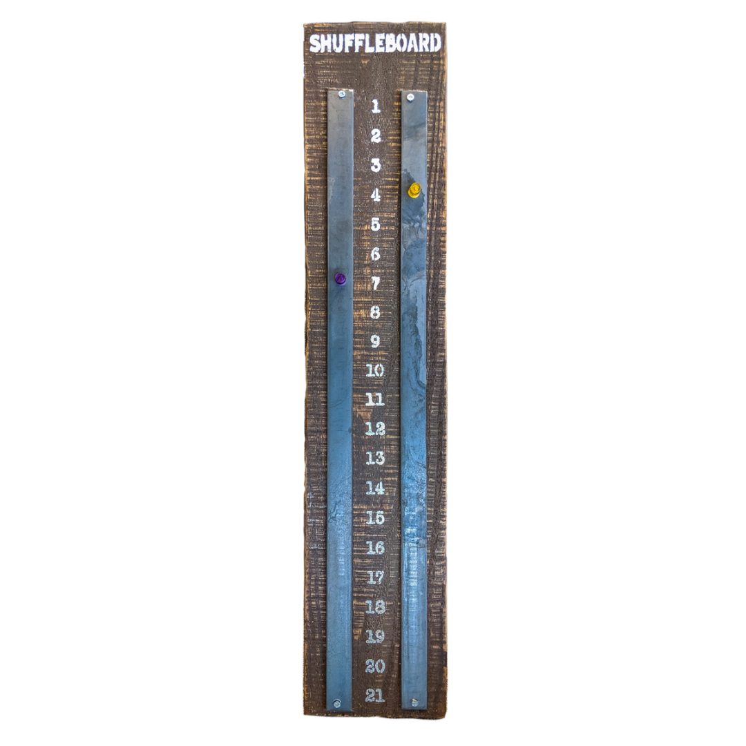 Scoreboard for Shuffleboard — Reclaimed Wood | Game Room Decor