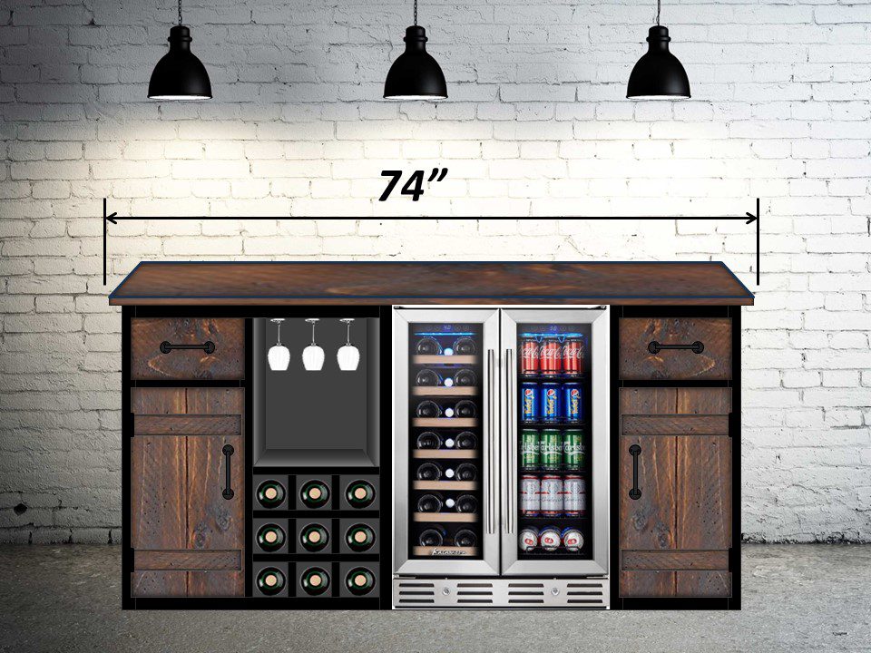 Wall bar cabinet with fridge store