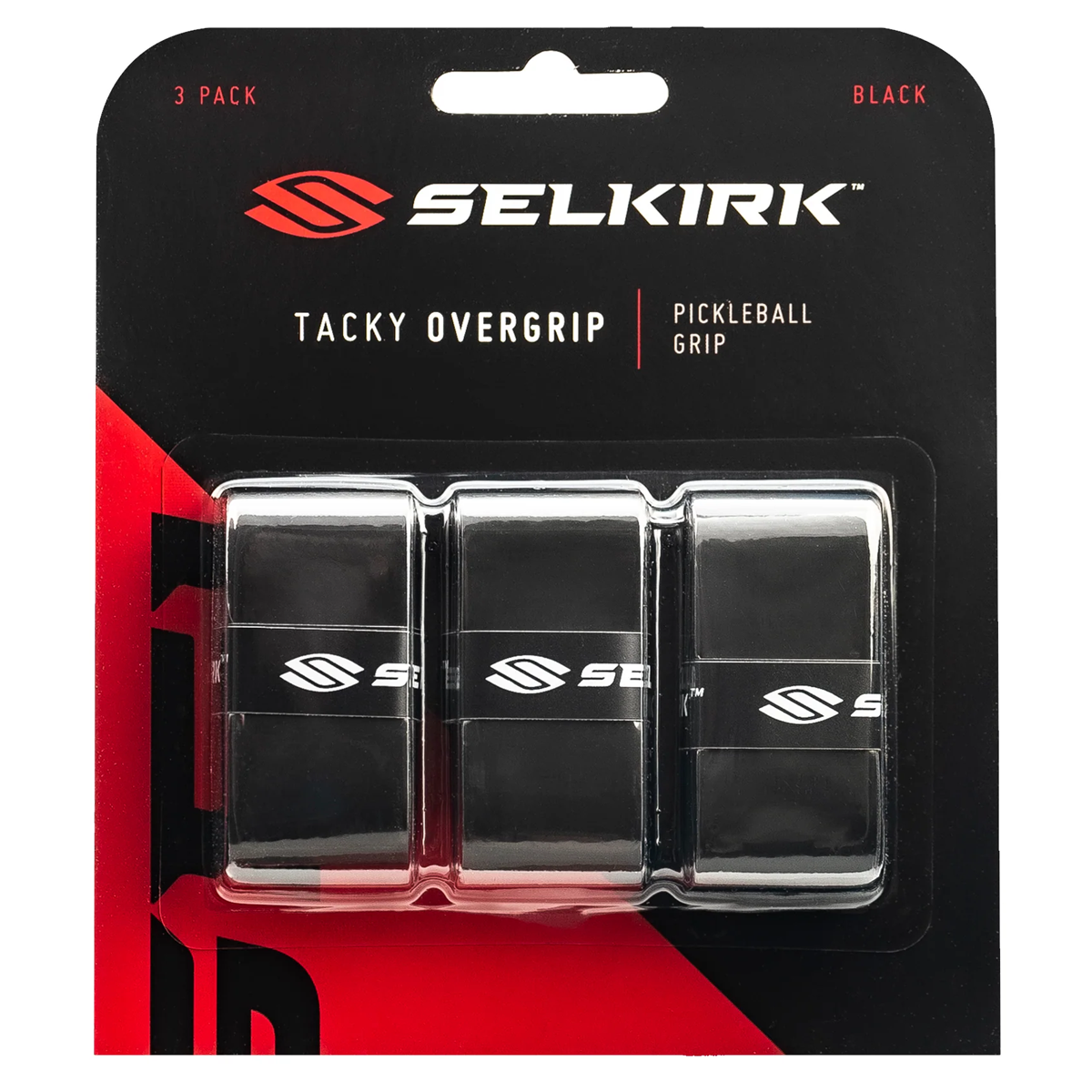 Selkirk Tacky Overgrips Blk - 3 Pack | Royal Billiard & Recreation