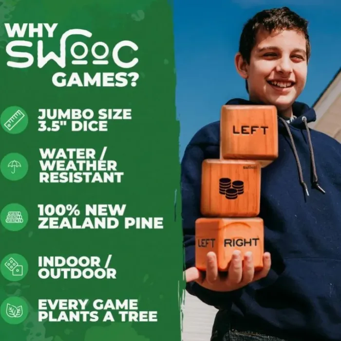 Giant Left Right Center LCR Game – Oversized Outdoor Dice Game